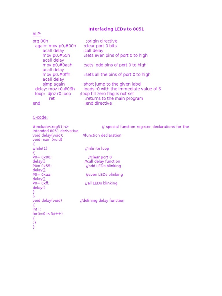 Traffic Light Control Using 8051 | PDF