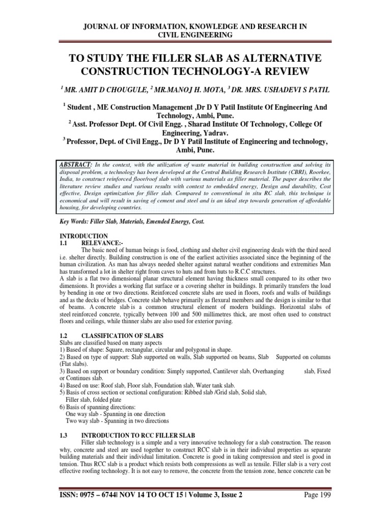 Filler Slab | PDF | Beam (Structure) | Concrete