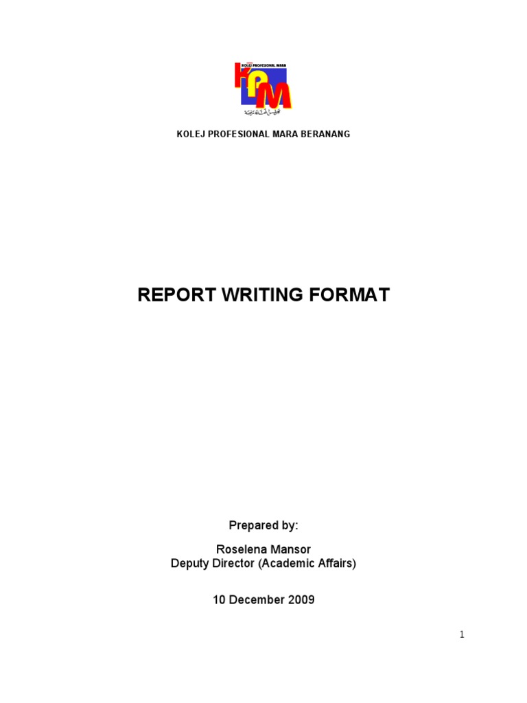 KPM Beranang Report Writing Guidelines | PDF | Bibliography | Paragraph