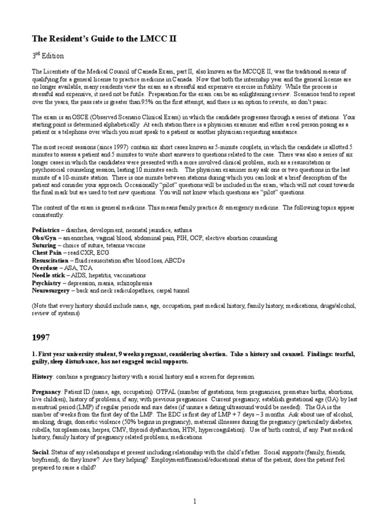 LMCC II Exam: Resident's Guide | PDF | Diseases And Disorders | Medicine