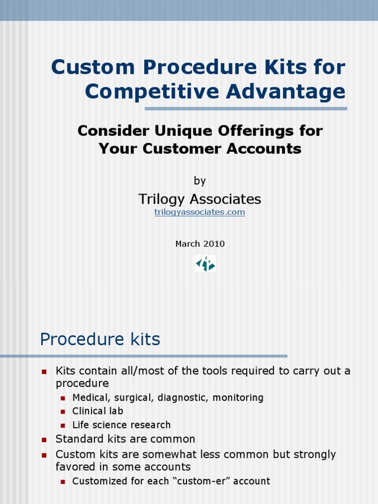 Custom Procedure Kits For Competitive Advantage: Consider Unique ...