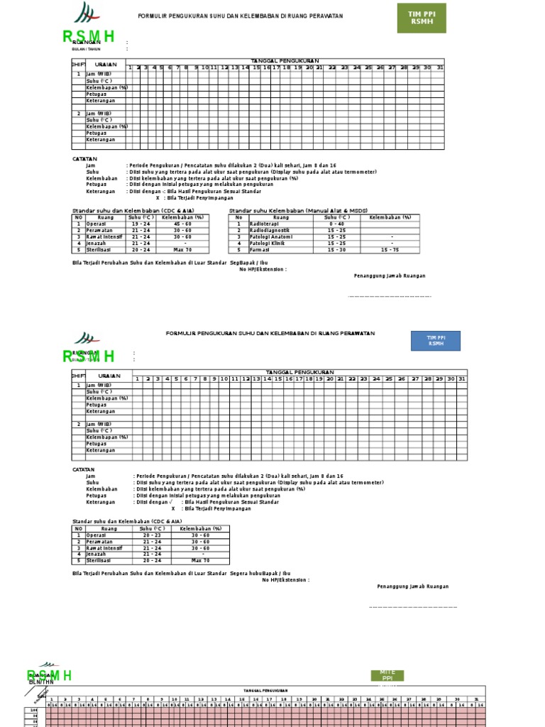 Form Monitoring Suhu Dan Kelembaban (Autosaved) - Copy - Ods | PDF