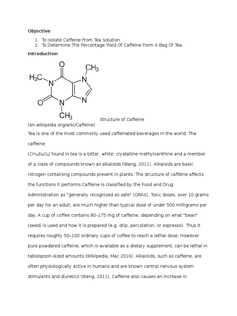 Extraction of Caffeine From Tea Solution | PDF | Caffeine | Solubility