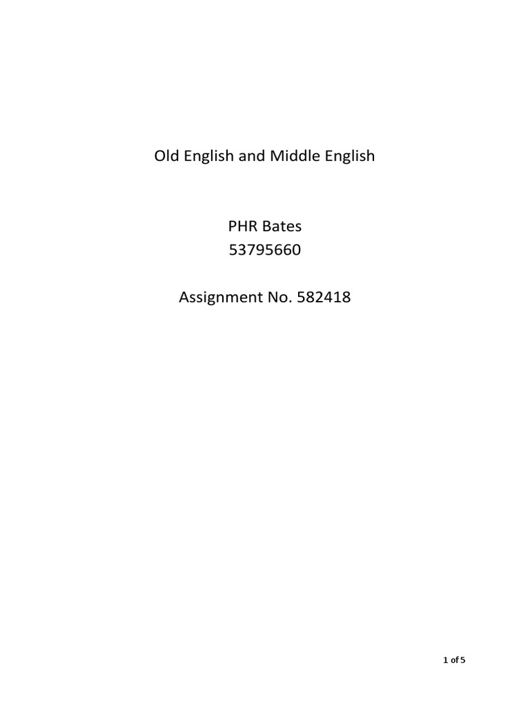 A Guide To Old and Middle English | PDF | English Language ...