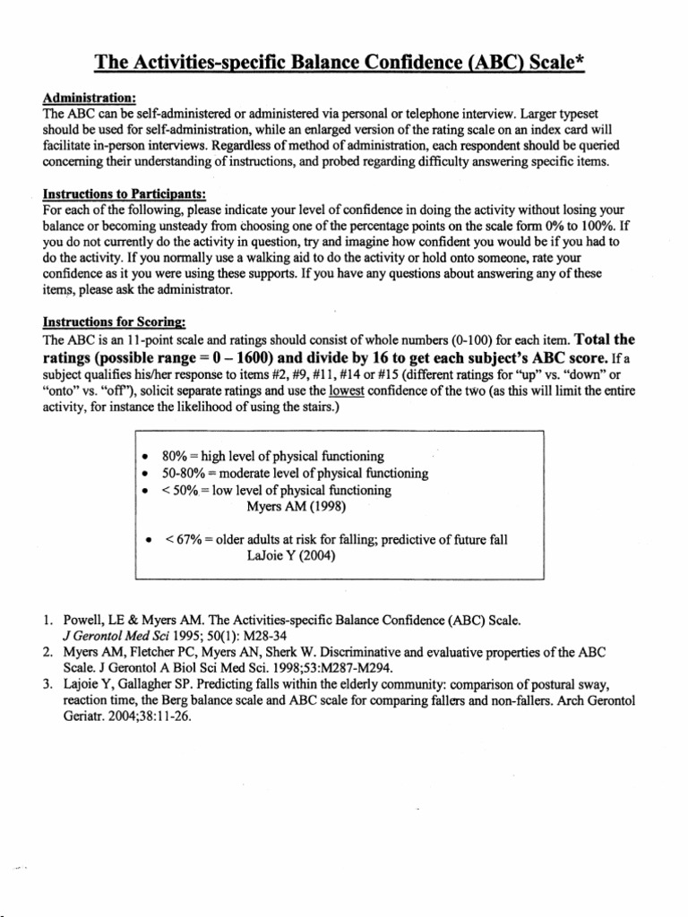 ABC Scale | PDF | Cognition | Psychological Concepts