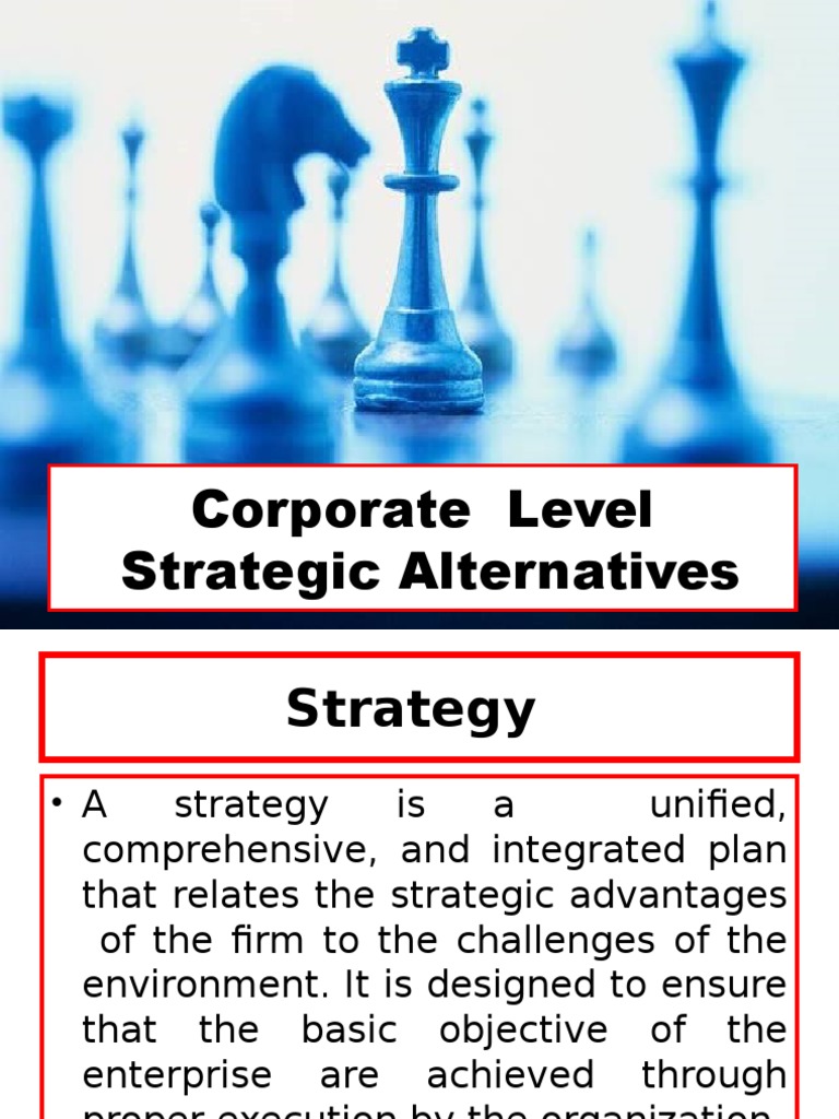 Corporate Level Strategic Alternatives | PDF | Mergers And Acquisitions ...