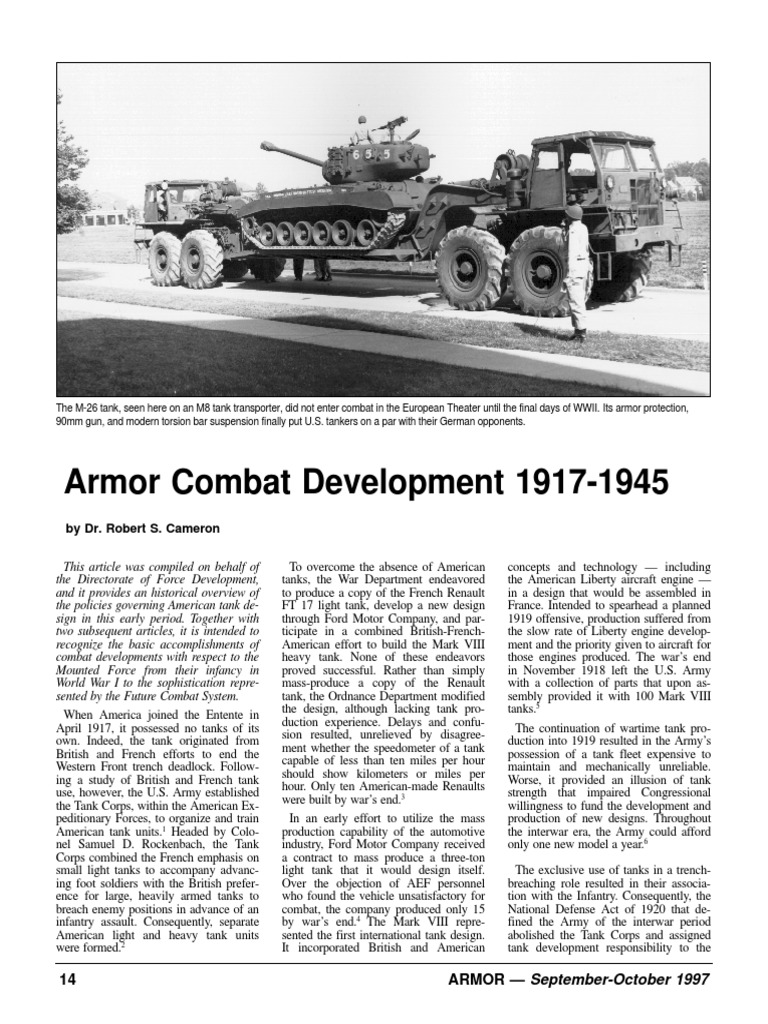 Armor Combat Development 1917-1945 - Robert Cameron | PDF | Armoured ...