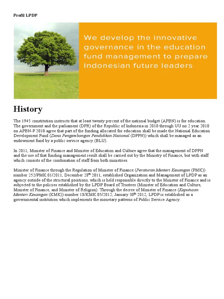 LPDP Profile English | PDF | Religion And Belief | Business