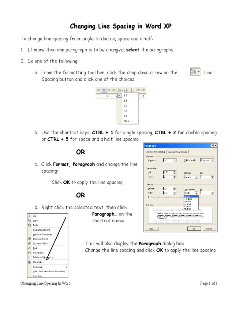 5 Changing Line Spacing in Word | PDF