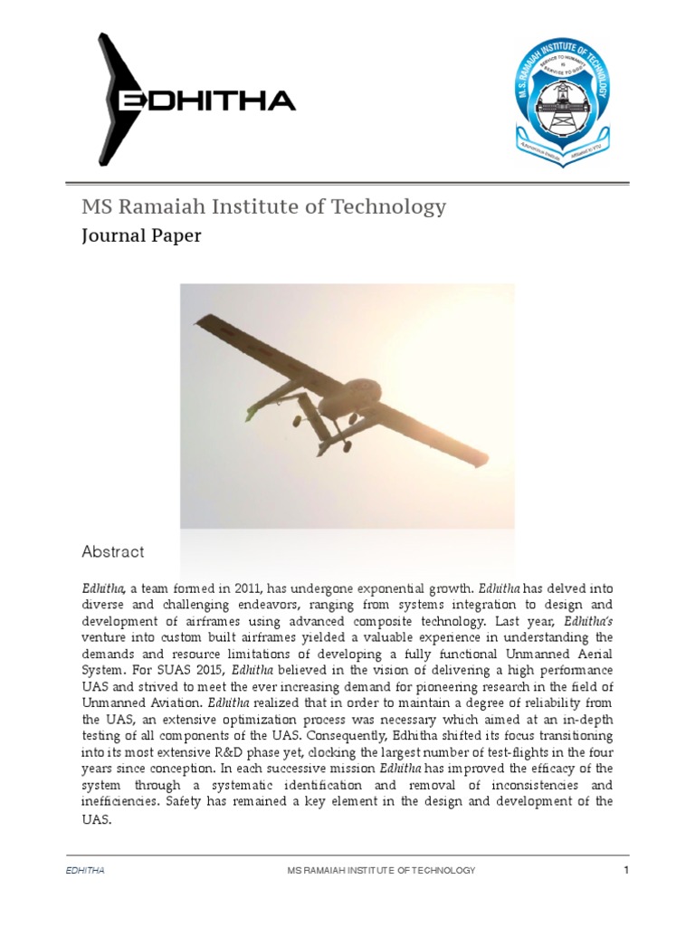 JP MS Ramaiah Edhitha 2015 | PDF | Unmanned Aerial Vehicle | Infrared