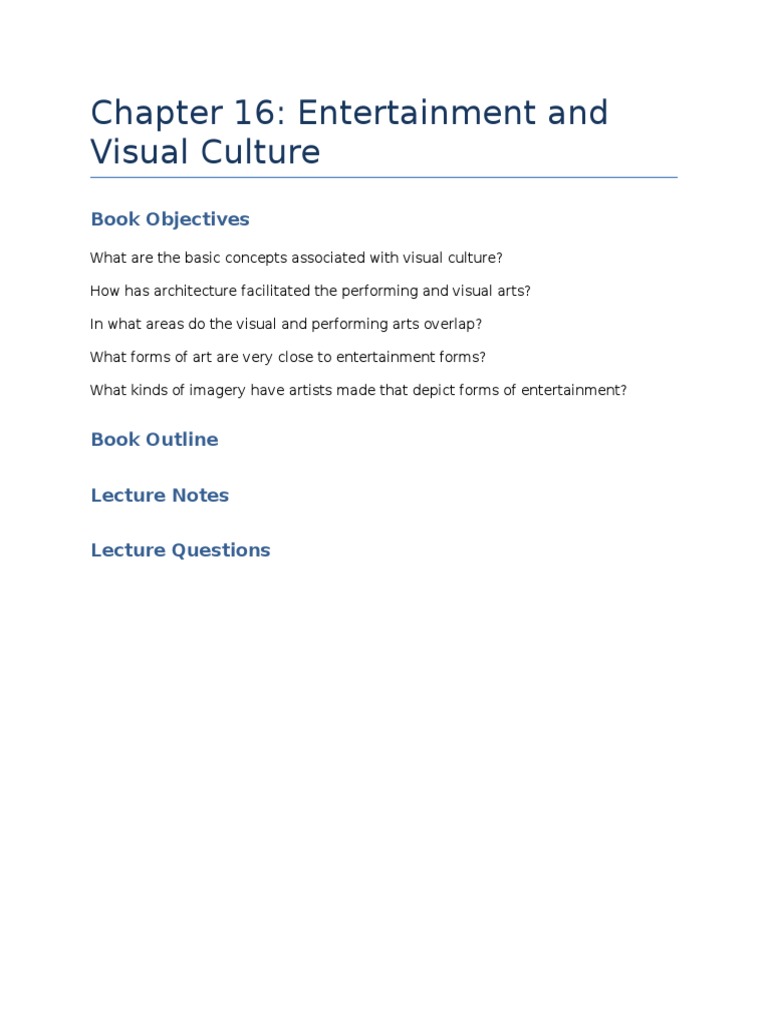 Chapter 16 Notes | PDF | Puppetry | Dances