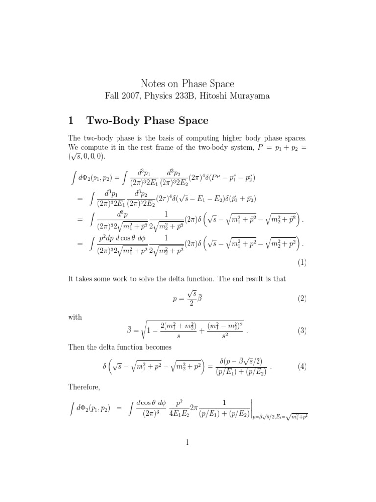 Two-Body Phase Space | PDF | Trigonometric Functions | Geometry