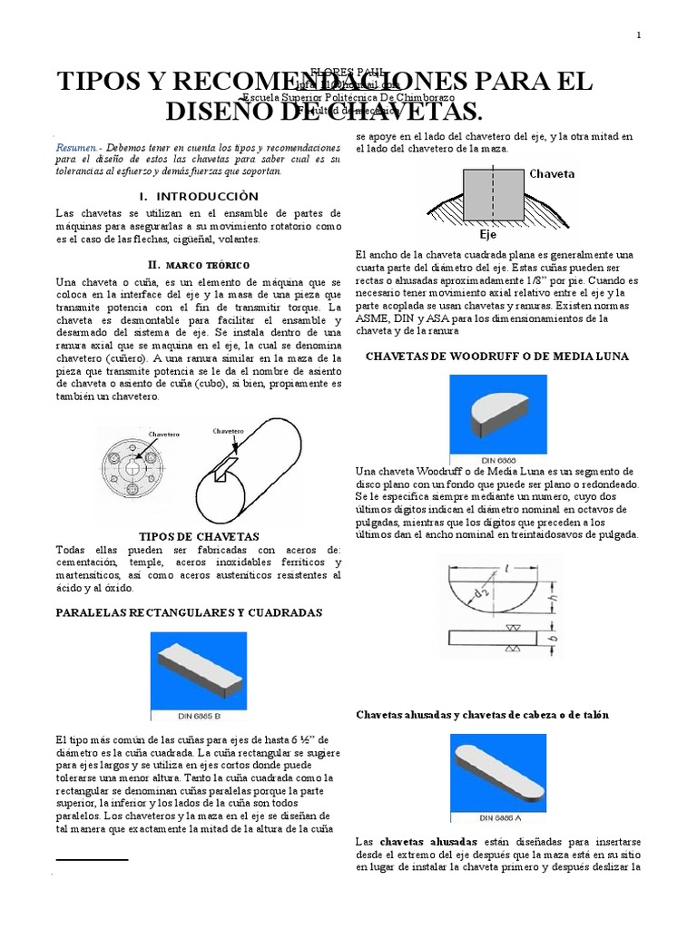 CHAVETAS | PDF | Estrés (Mecánica) | Eje