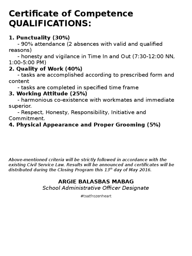 Certificate of Competence QUALIFICATIONS | PDF | Career & Growth