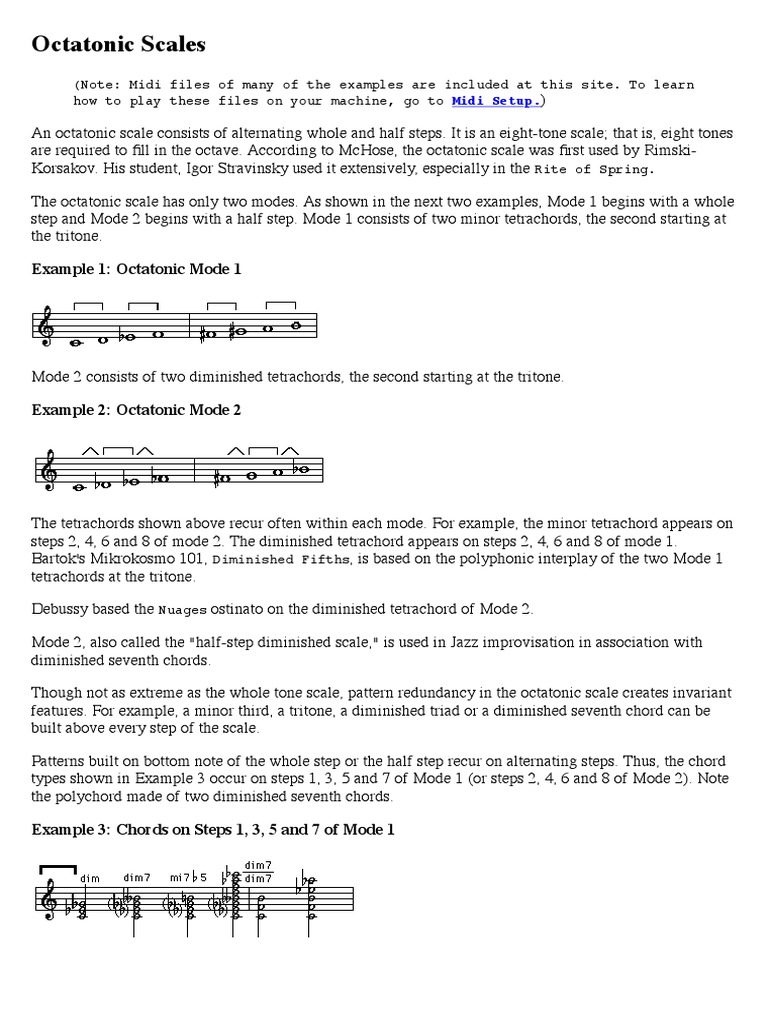Octatonic Scales | PDF | Chord (Music) | Mode (Music)