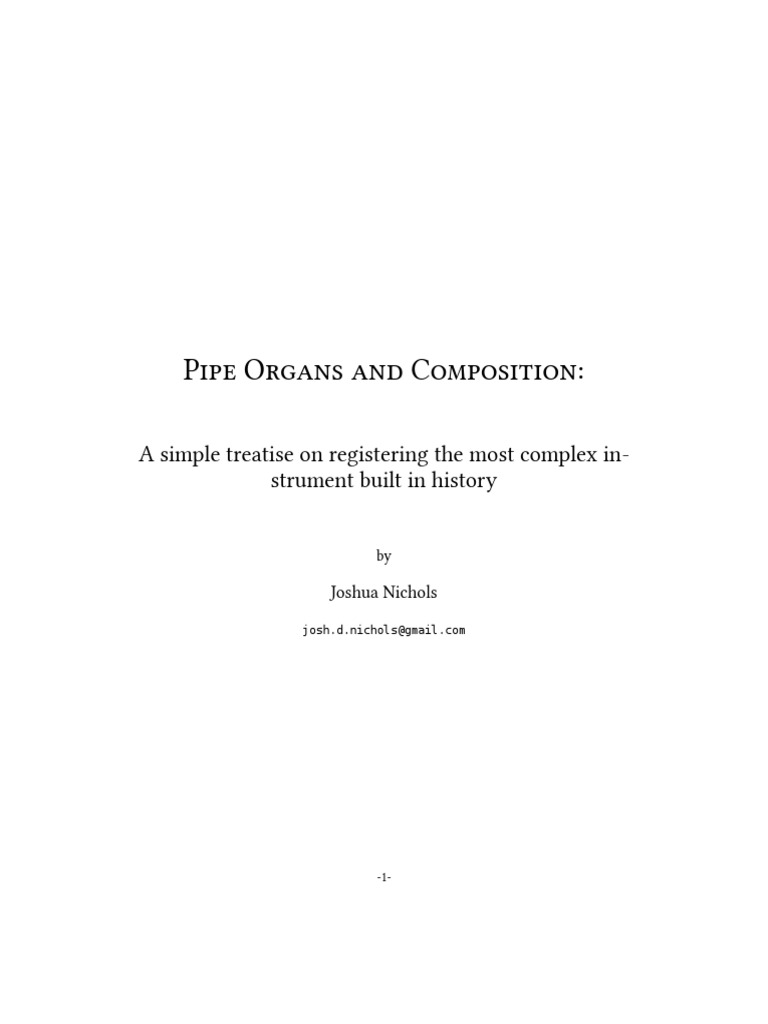 Guide to Pipe Organ Registration | PDF | Elementary Organology ...