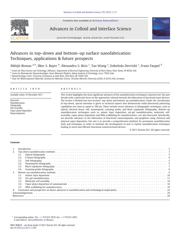 Advances in Colloid and Interface Science | PDF | Photolithography ...