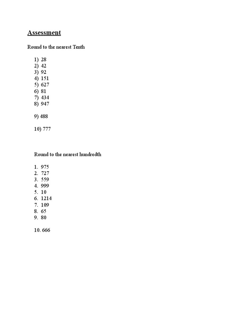 Rounding Numbers Practice Guide | PDF | Teaching Methods & Materials