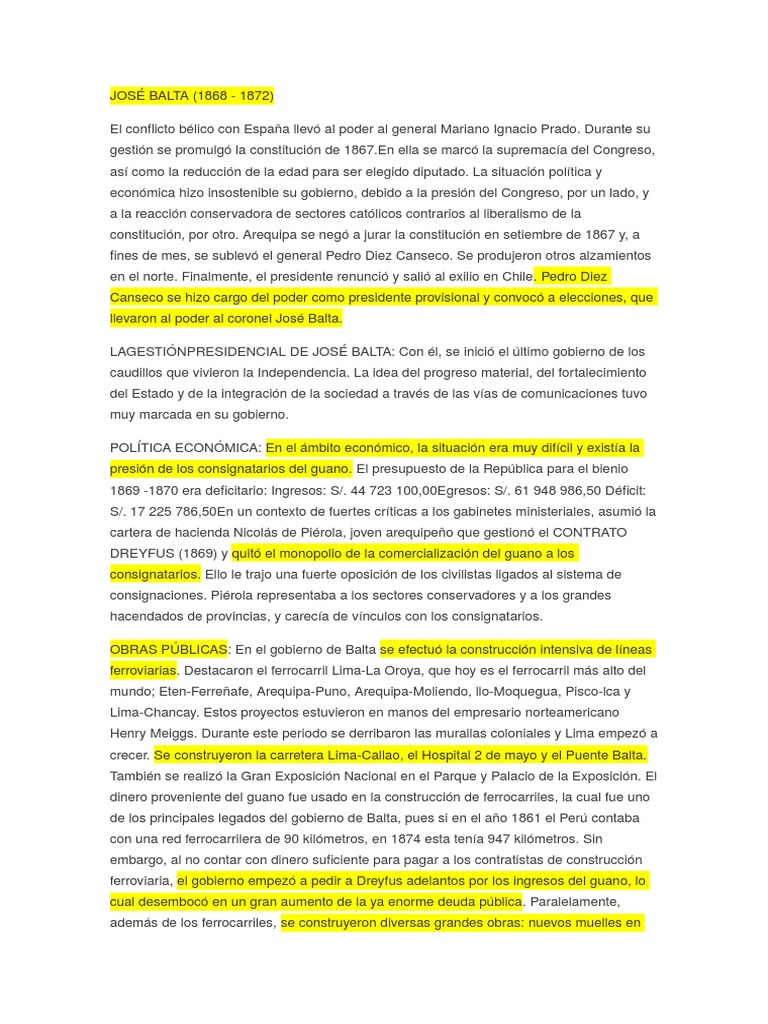 José Balta | PDF | Gobierno | Política (general)