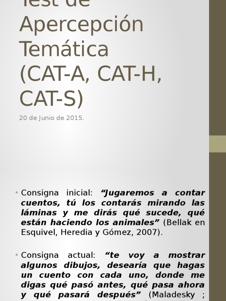 Test de Apercepción Temática: Análisis Infantil | PDF | Temor | Amor