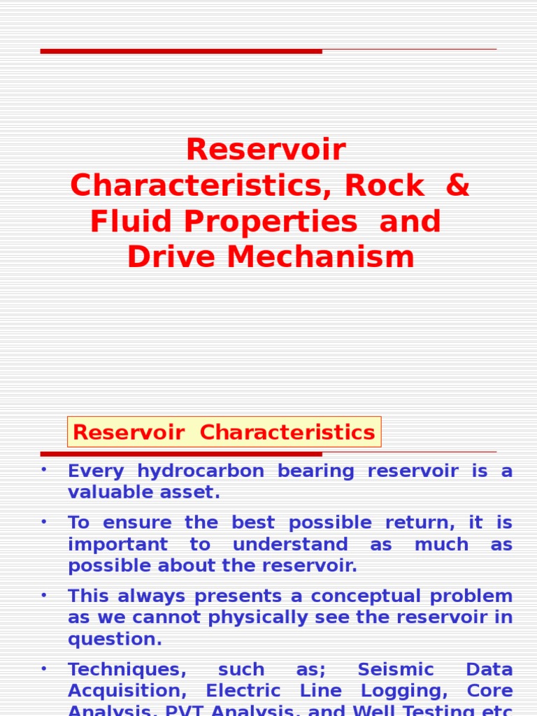 Reservoir-Rock & Fluid | PDF | Petroleum Reservoir | Permeability ...