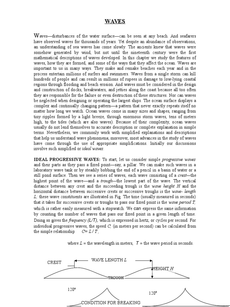 Waves: IDEAL PROGRESSIVE WAVES: To Start, Let Us Consider Simple ...