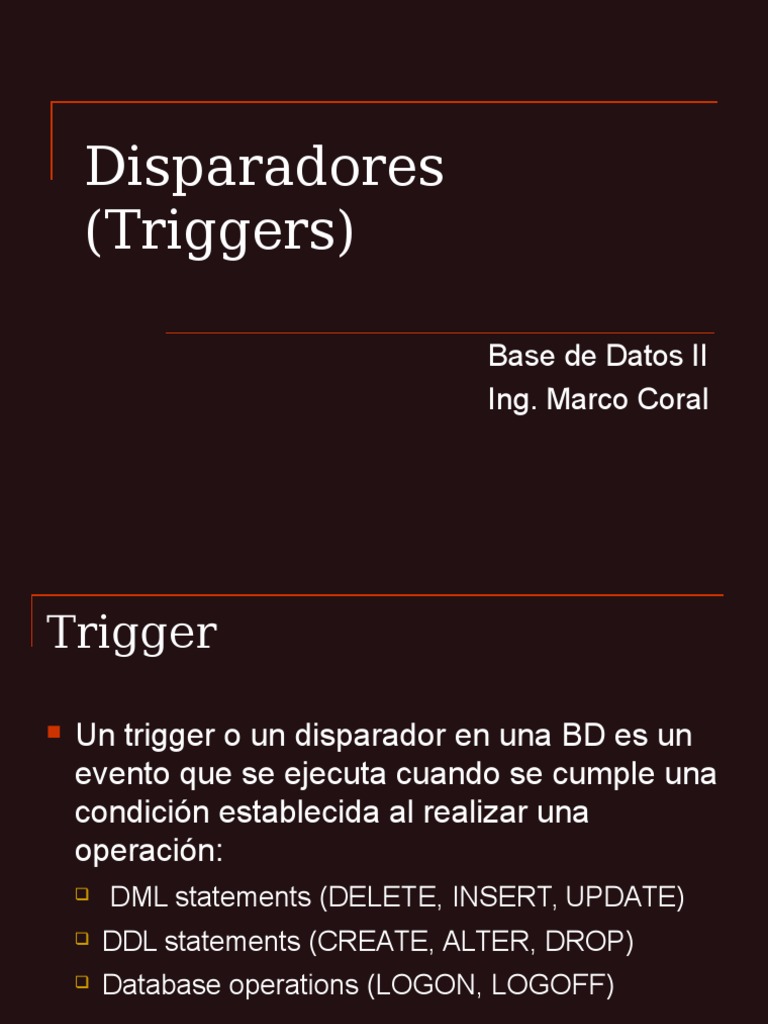 Base de Datos - Triggers | PDF