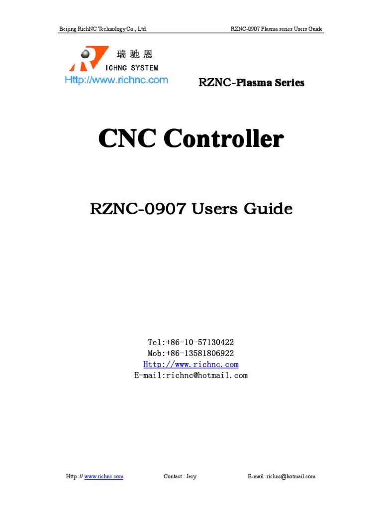 RZNC-0907 Manual Purelogic Eng | PDF | Numerical Control | Cartesian ...