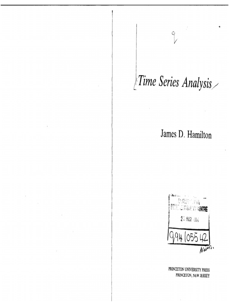 Hamilton Time Series Analysis | PDF
