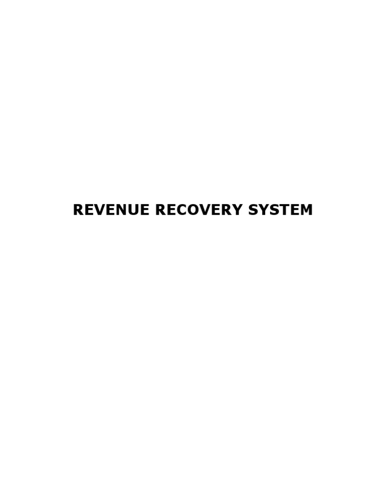 Revenue Recovery System | PDF | Unified Modeling Language | Use Case