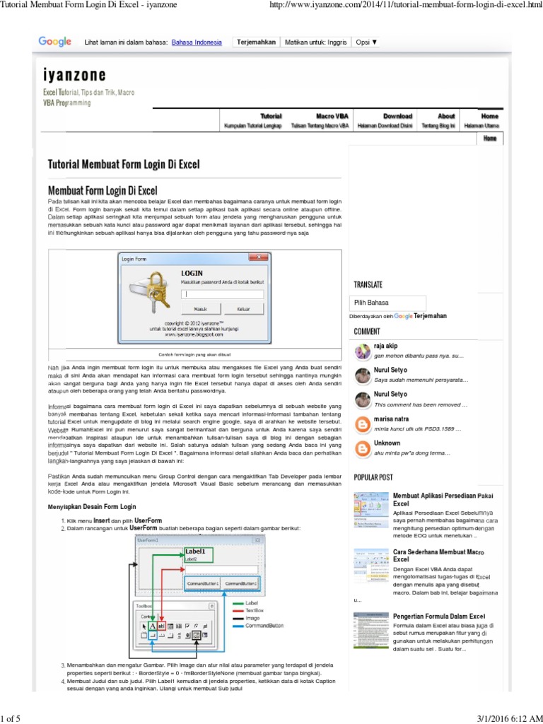 Tutorial Membuat Form Login Di Excel - Iyanzone PDF | PDF | Karier ...