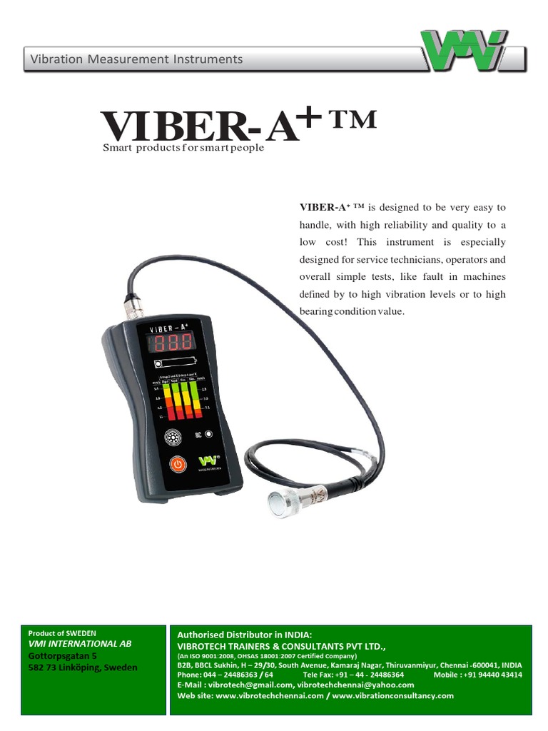 V I B E R - A+ ™: Vibration Measurement Instruments | PDF