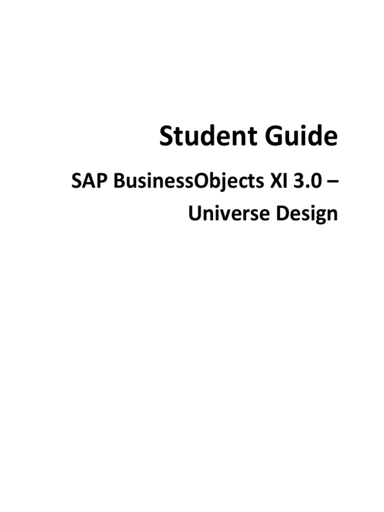 BusinessObjects Universe Design Guide | PDF | Databases | Data Warehouse