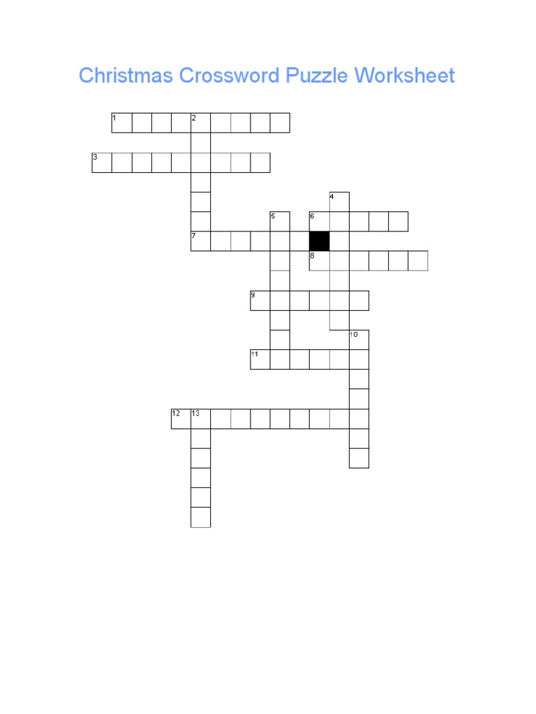 Christmas Crossword Puzzle Worksheet | PDF | Home & Garden