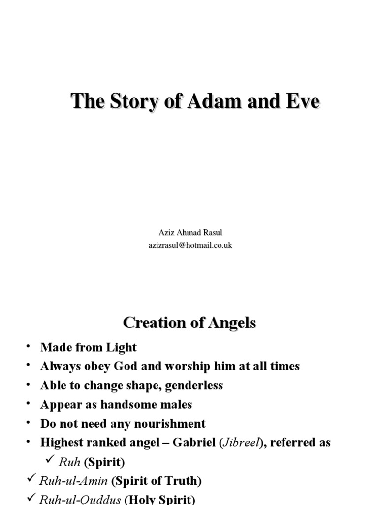 The Story of Adam and Eve | PDF | Prophets And Messengers In Islam ...