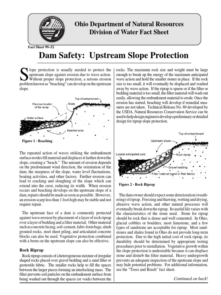 Dam Safety Upstream Slope Protection | PDF | Erosion | Dam