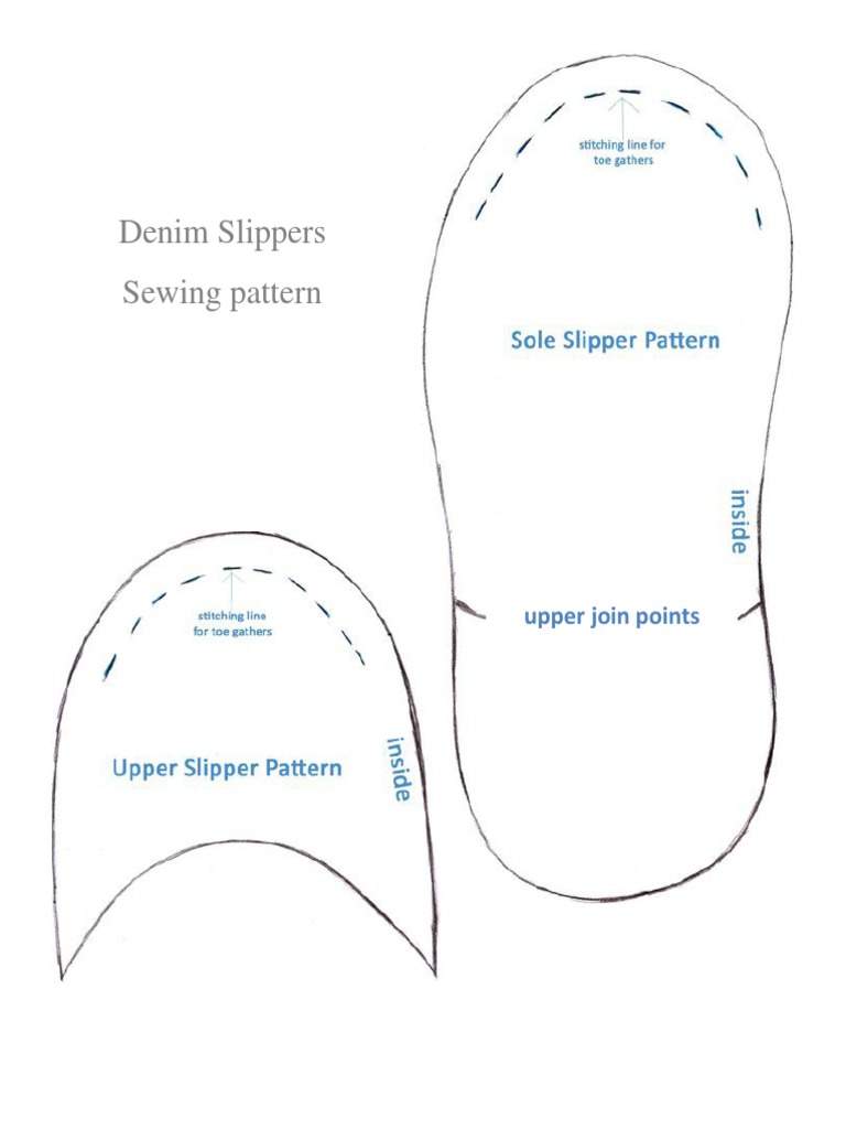Denim Slipper Pattern | PDF