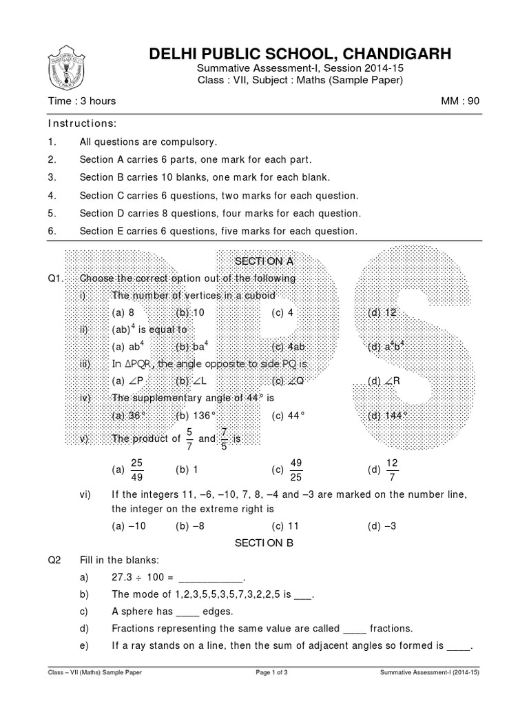 Maths VII PDF | PDF | Summation | Triangle