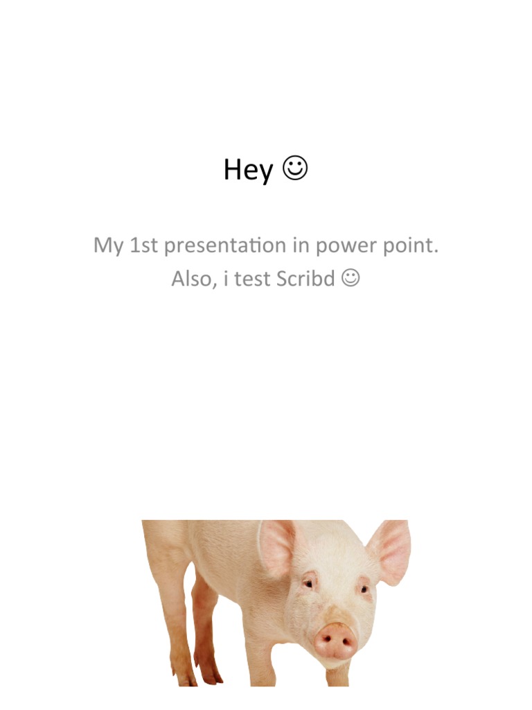 Hey J: My 1st Presenta-On in Power Point. Also, I Test Scribd | PDF