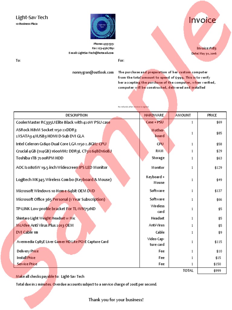 Invoice Watermarked | PDF