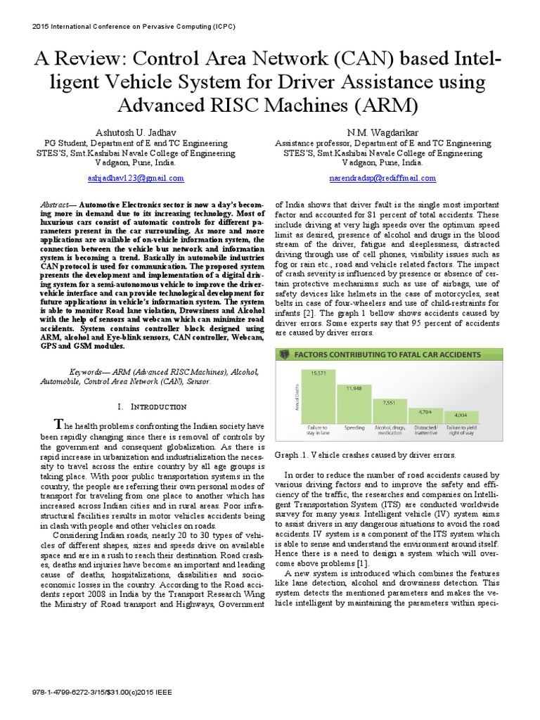 A Review: Control Area Network (CAN) Based Intel-Ligent Vehicle System ...