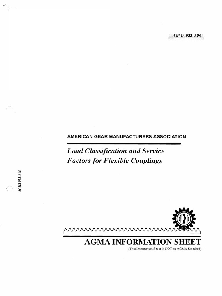 AGMA 922-A96 - Load Classification and Service Factors For Flexible ...