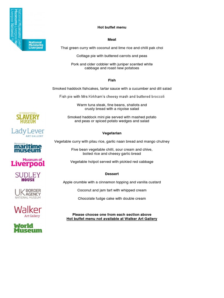 Hot Buffet Menu Selection Options | PDF