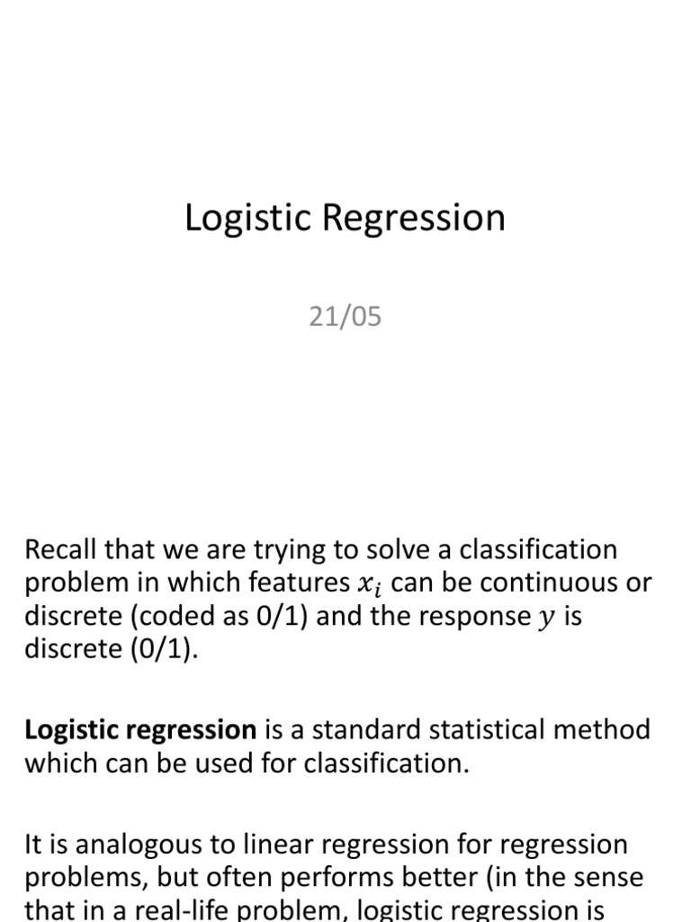 Logistic Regression Pdf Degrees Of Freedom Statistics Errors And Residuals 