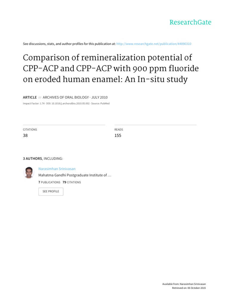 Cpp Acp Article | Tooth Enamel | Mouth