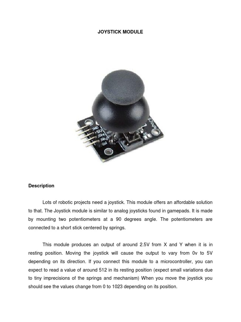Joystick Module | PDF | Arduino | Equipment