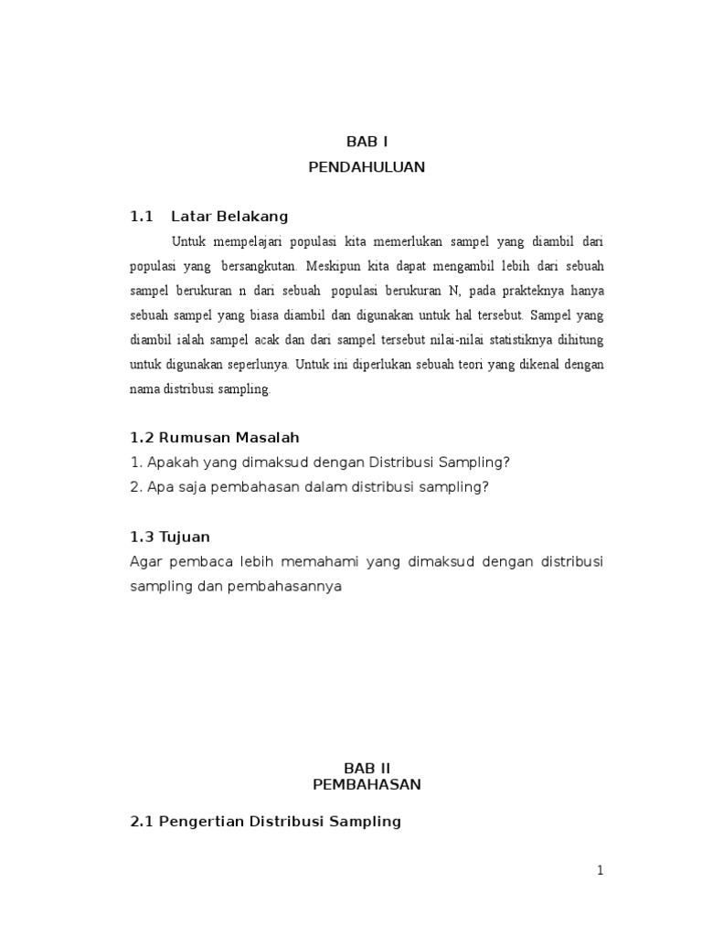 Pengantar Distribusi Sampling | PDF