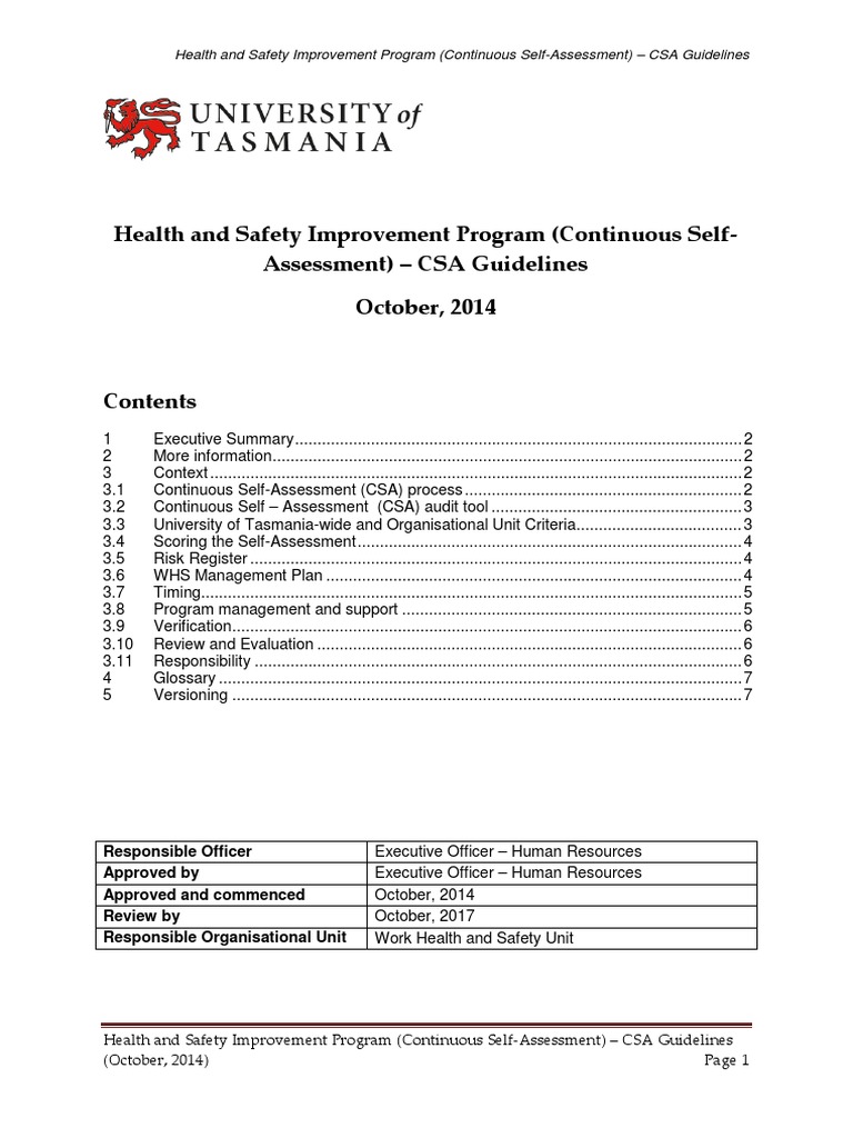 Health and Safety Improvement Program | PDF | Occupational Safety And ...