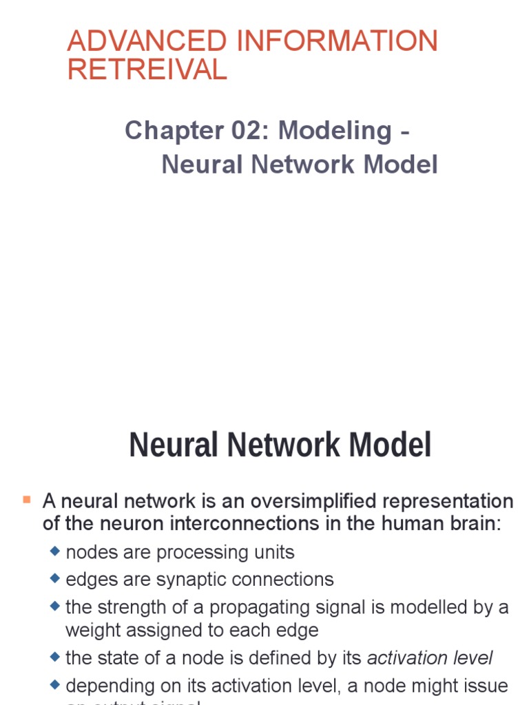 Advanced Information Retreival: Chapter 02: Modeling - Neural Network Model | PDF | Neuron ...