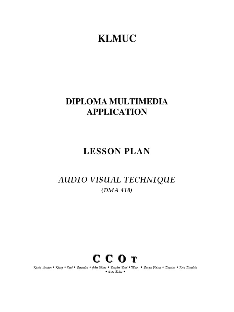 AVT Lesson Plan | PDF | Test (Assessment) | Sound Recording And ...